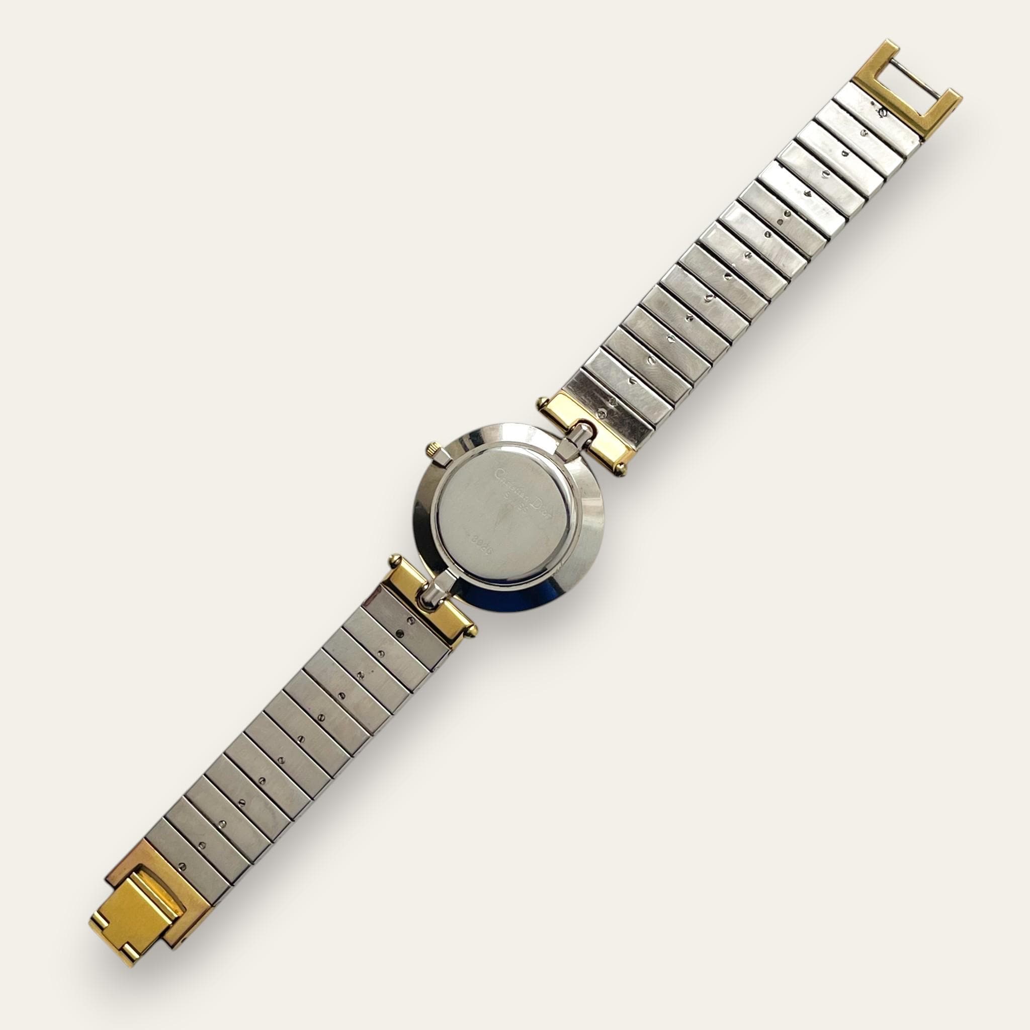 Vintage Christian Dior 3026 — 1990s Gold Dial Two-Tone Watch, Quartz ...